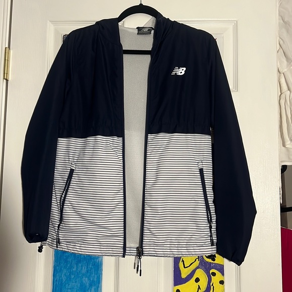 New Balance | Jackets & Coats | New Balance Navy Blue And White Striped ...